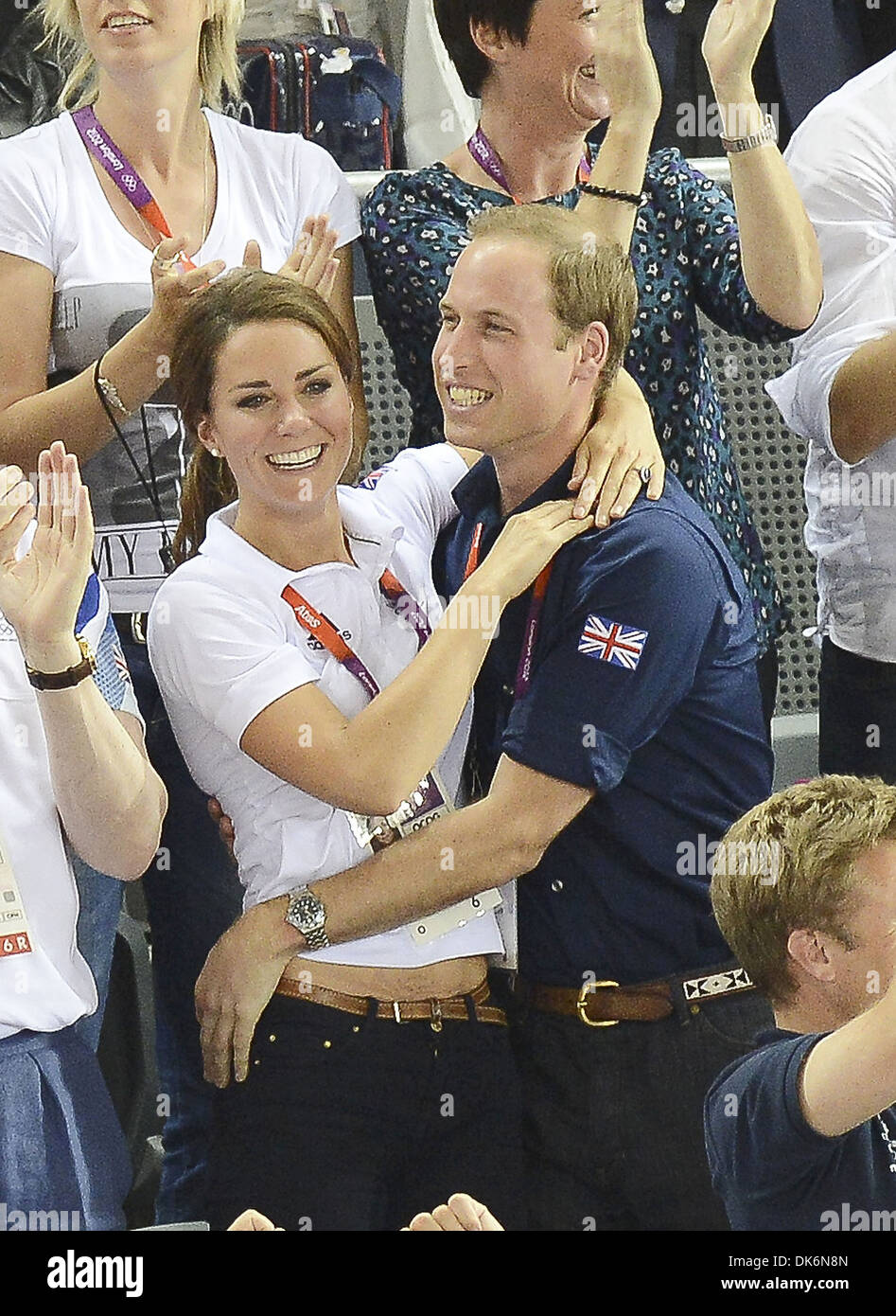 Kate Middleton and Prince William during Team Pursuit Track Cycling ...