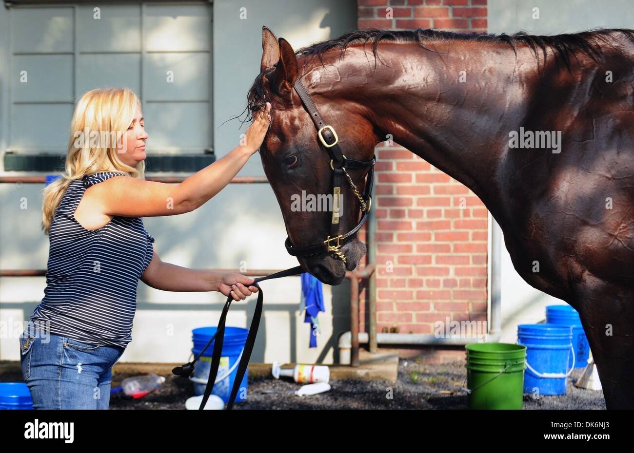 June 8, 2011 - Elmont, New York, U.S. - Trainer KATHY RITVO with her ...