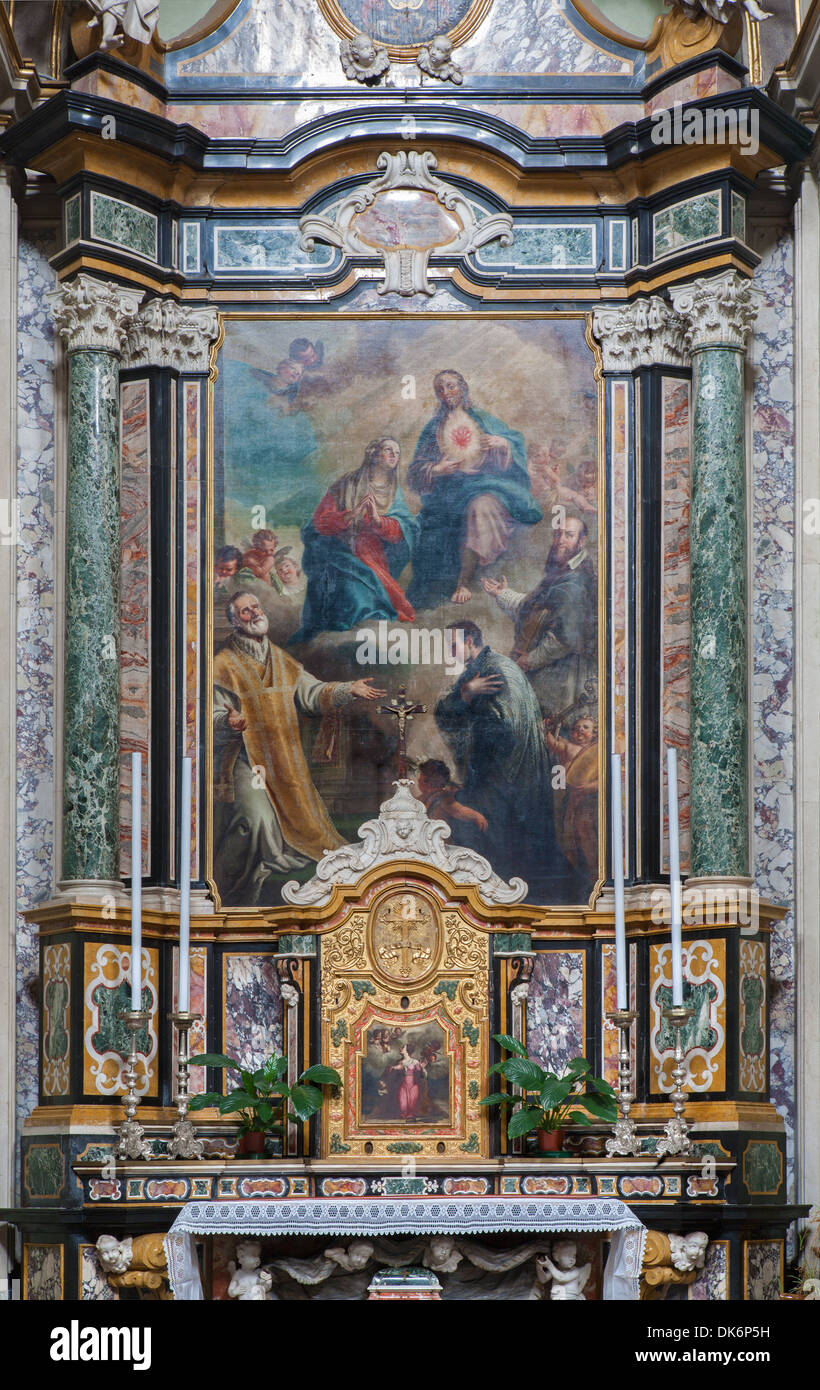 BERGAMO - JANUARY 29: Side altar in the church San Alessandro della ...