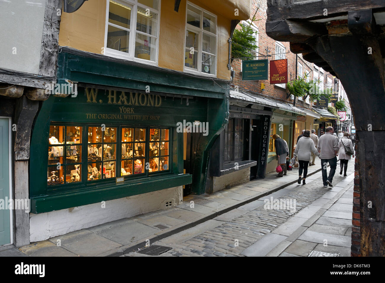 The medieval narrow street of the Shambles and Little Shambles, York ...