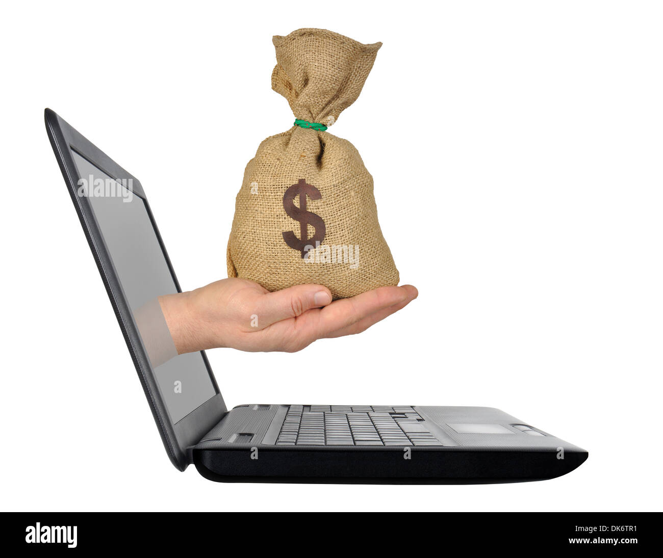 Money from computer Stock Photo - Alamy