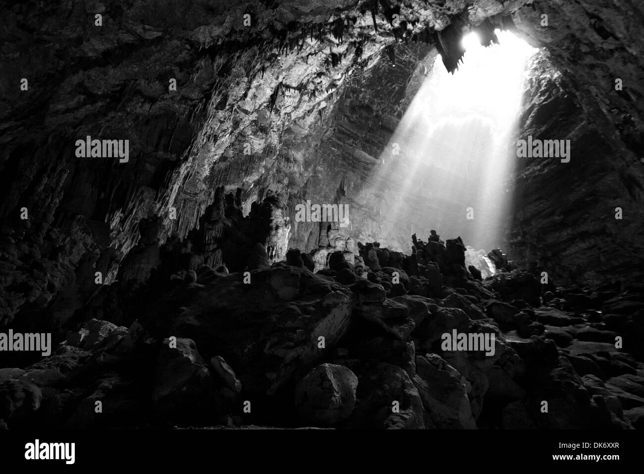 Underground limestone cave Black and White Stock Photos & Images - Alamy
