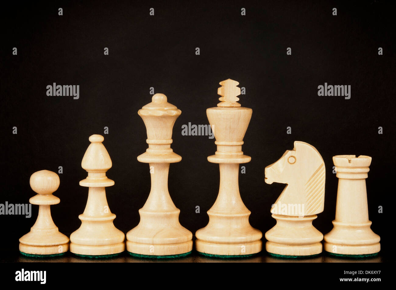 set of white chess pieces Stock Photo - Alamy