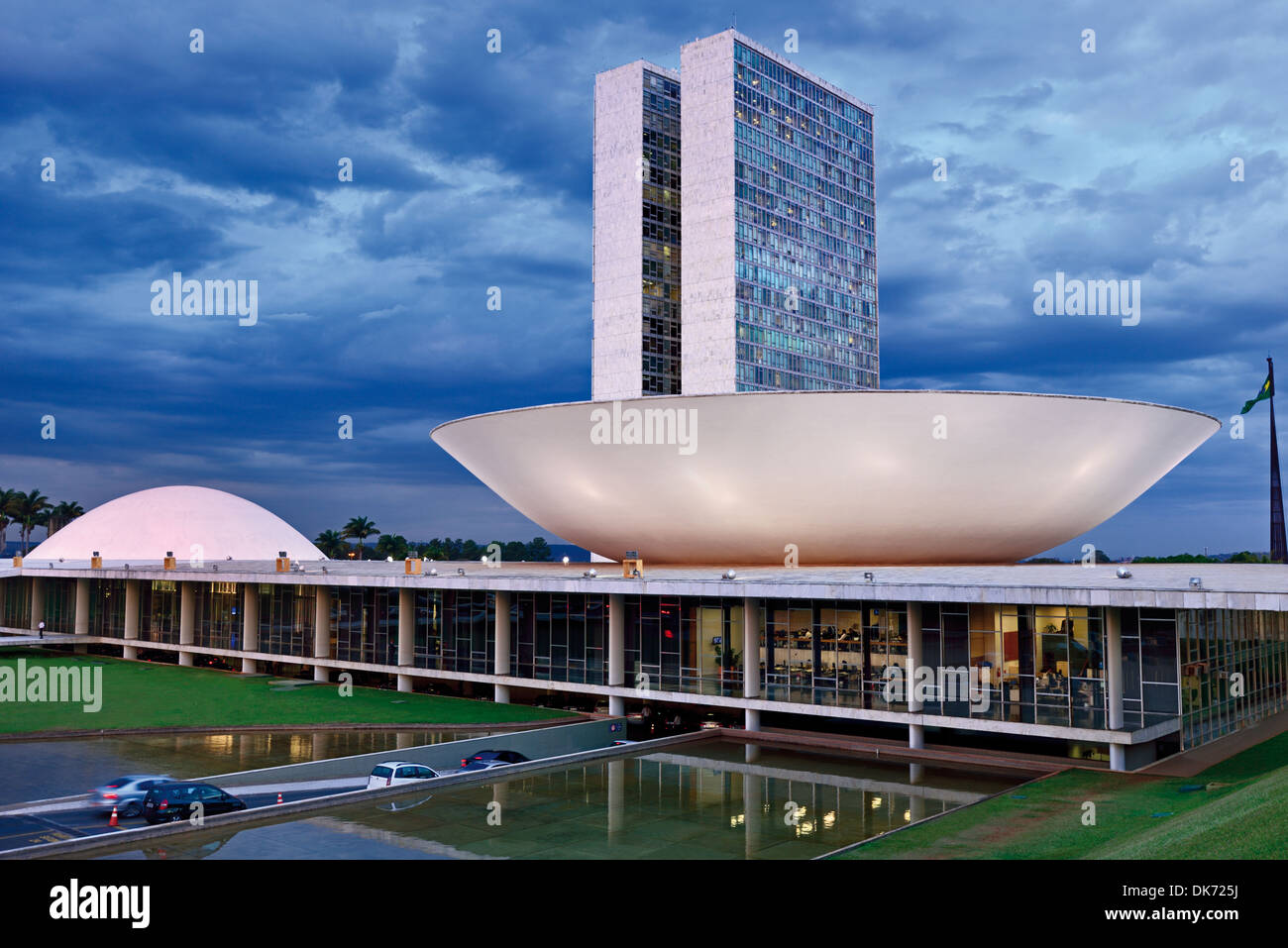 Brazil, Brasilia: Nocturnal view of the National Congress by Oscar ...