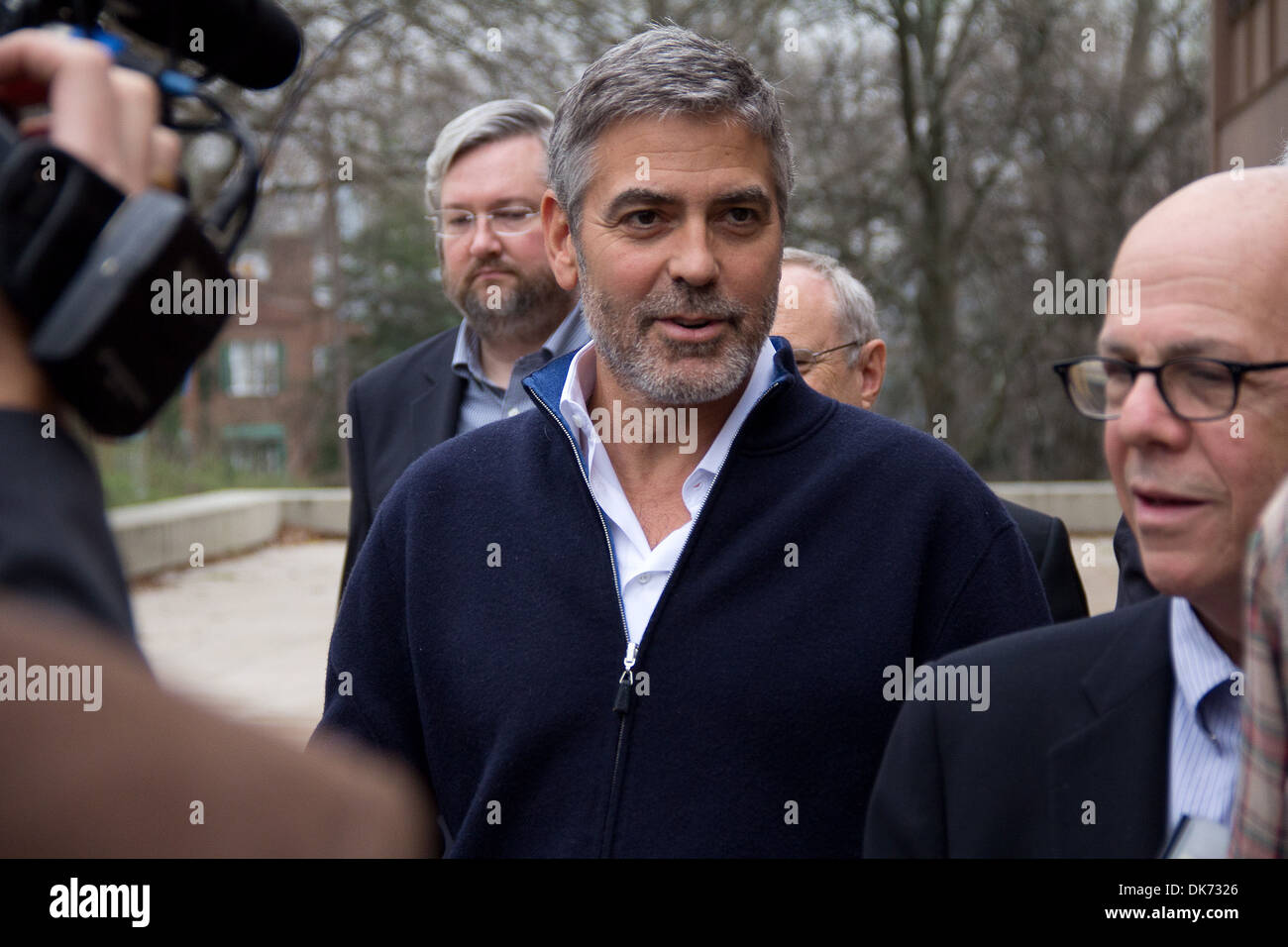 Actor and activist George Clooney and his father Nick Clooney speak to ...