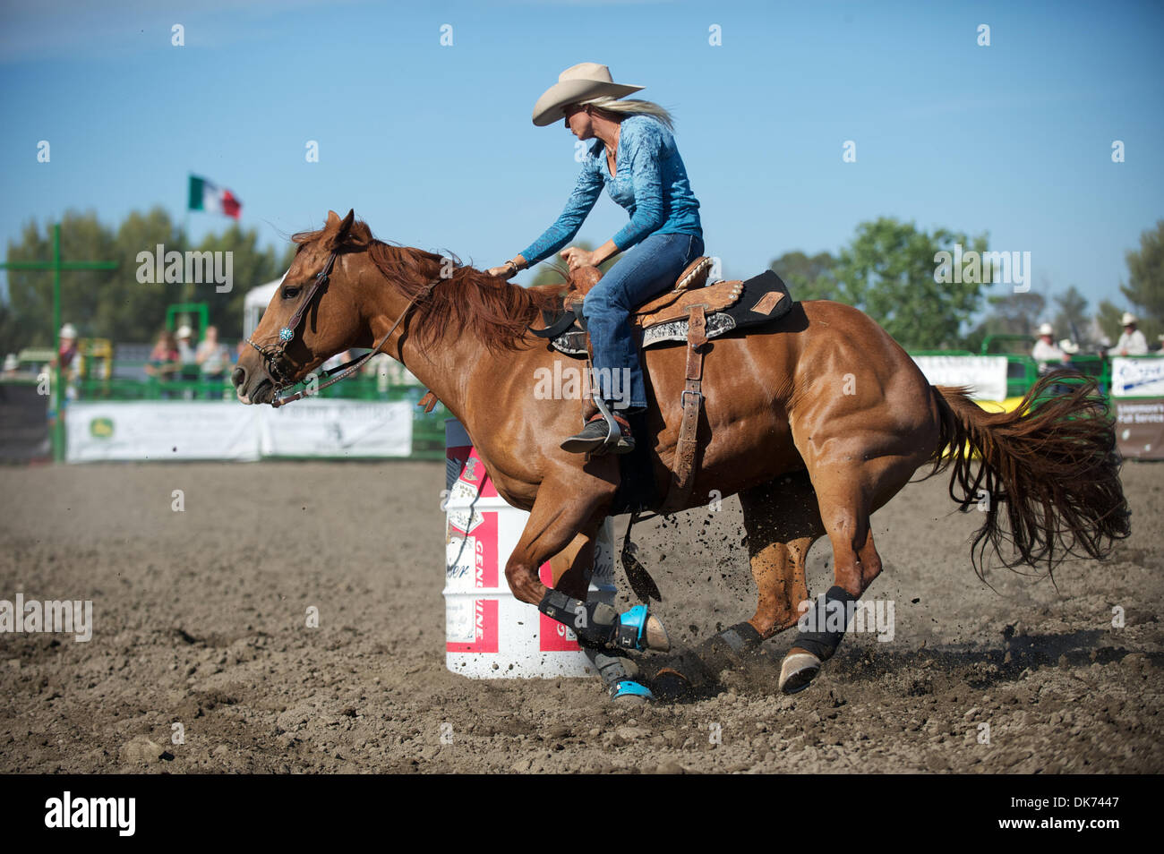 June 12, 2011 - Livermore, California, U.S - Barrel racer Nicole Deason ...