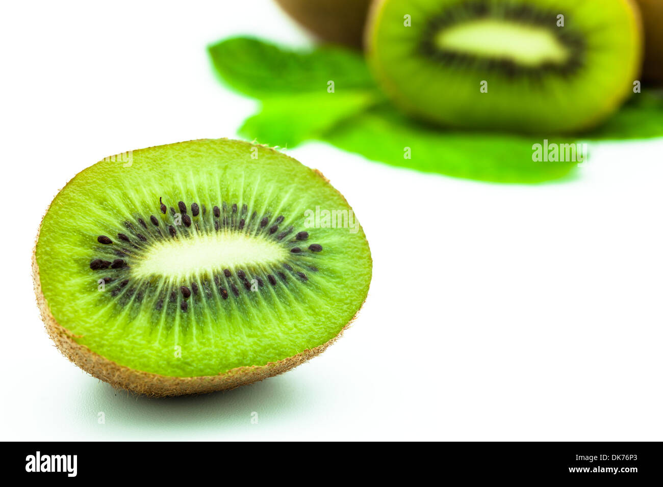Fresh piece kiwi fruit isolated on white background Stock Photo - Alamy