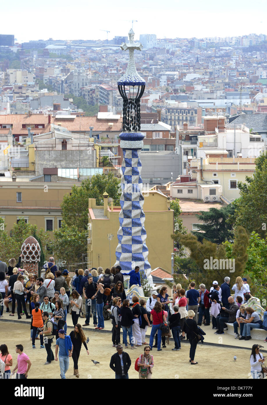 Park Guell or Parc Guell, Barcelona, Spain, Park Guell, Antonio Gaudi's ...