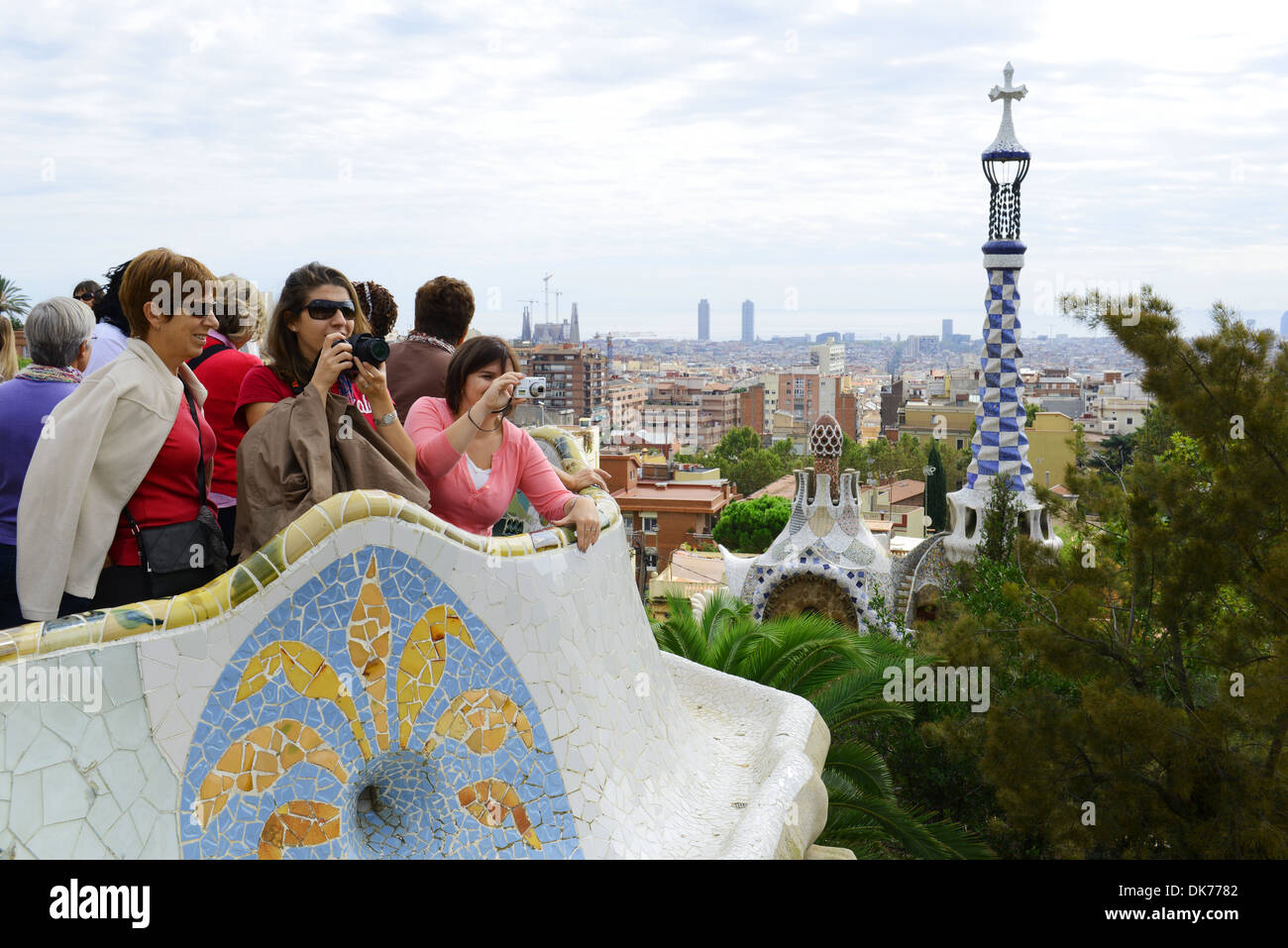 Park Guell or Parc Guell, Barcelona, Spain, Park Guell, Antonio Gaudi's ...