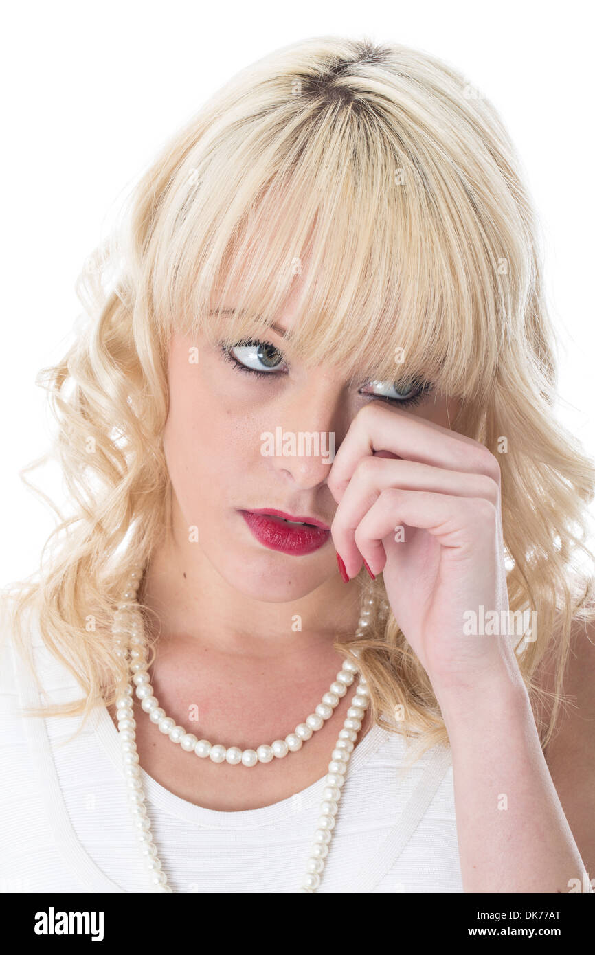 Model Released. Attractive Young Woman Crying Stock Photo - Alamy