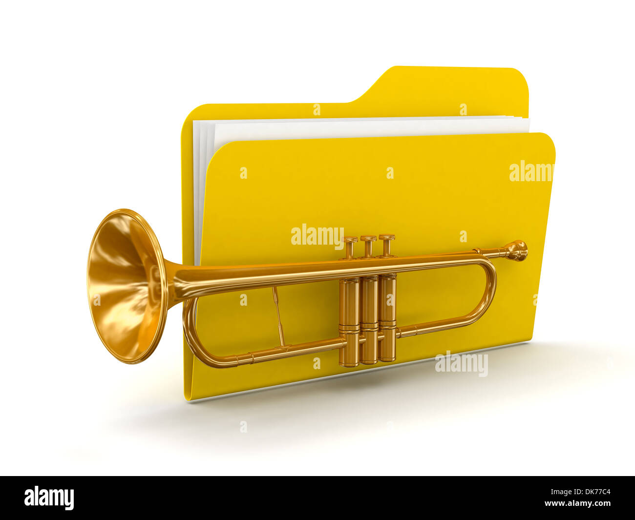 Trumpet with Folder (clipping path included Stock Photo - Alamy