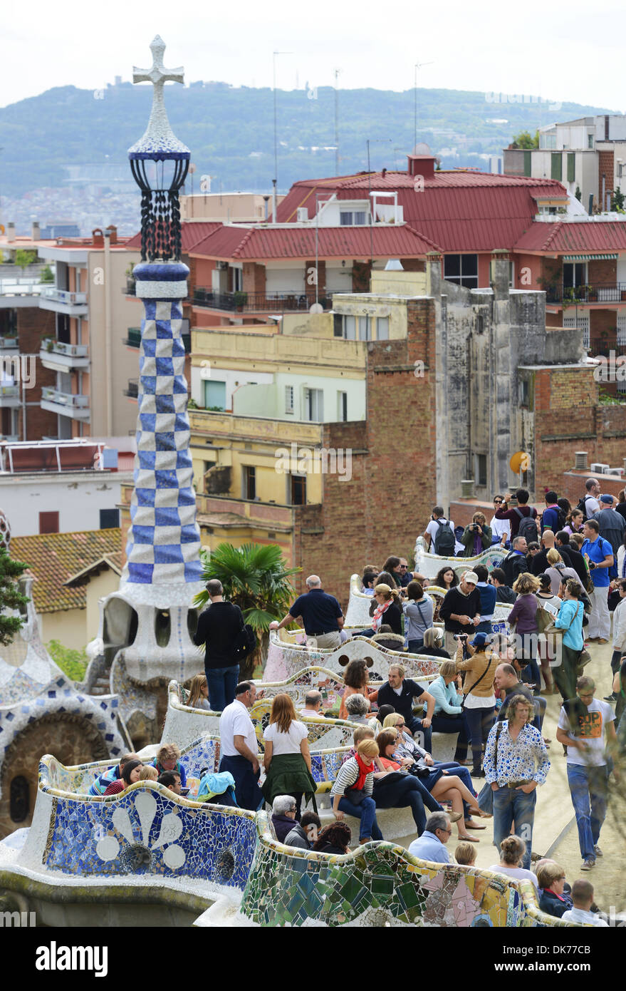 Park Guell or Parc Guell, Barcelona, Spain, Park Guell, Antonio Gaudi's ...