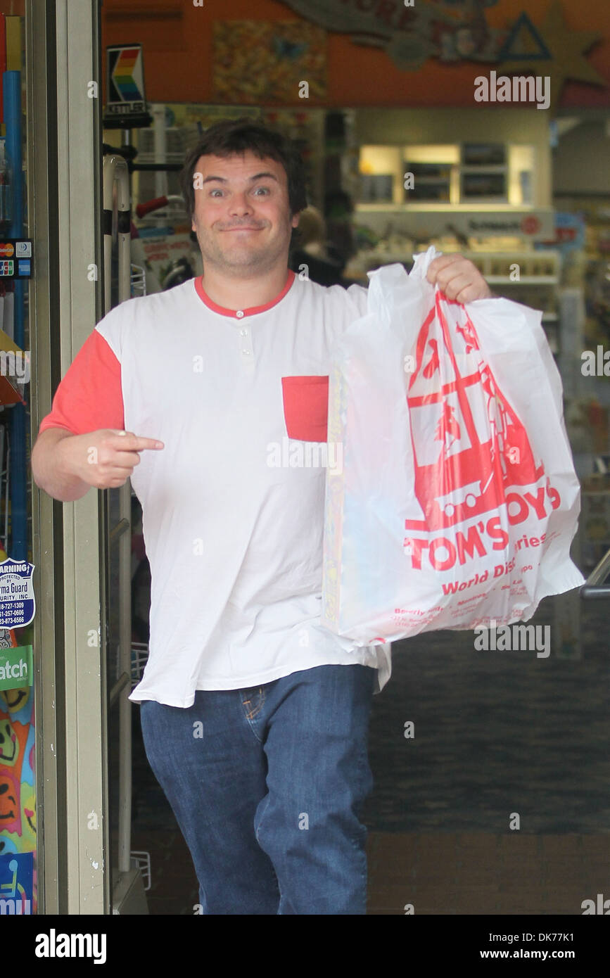 Jack Black going toy shopping in Beverly Hills Los Angeles, California ...
