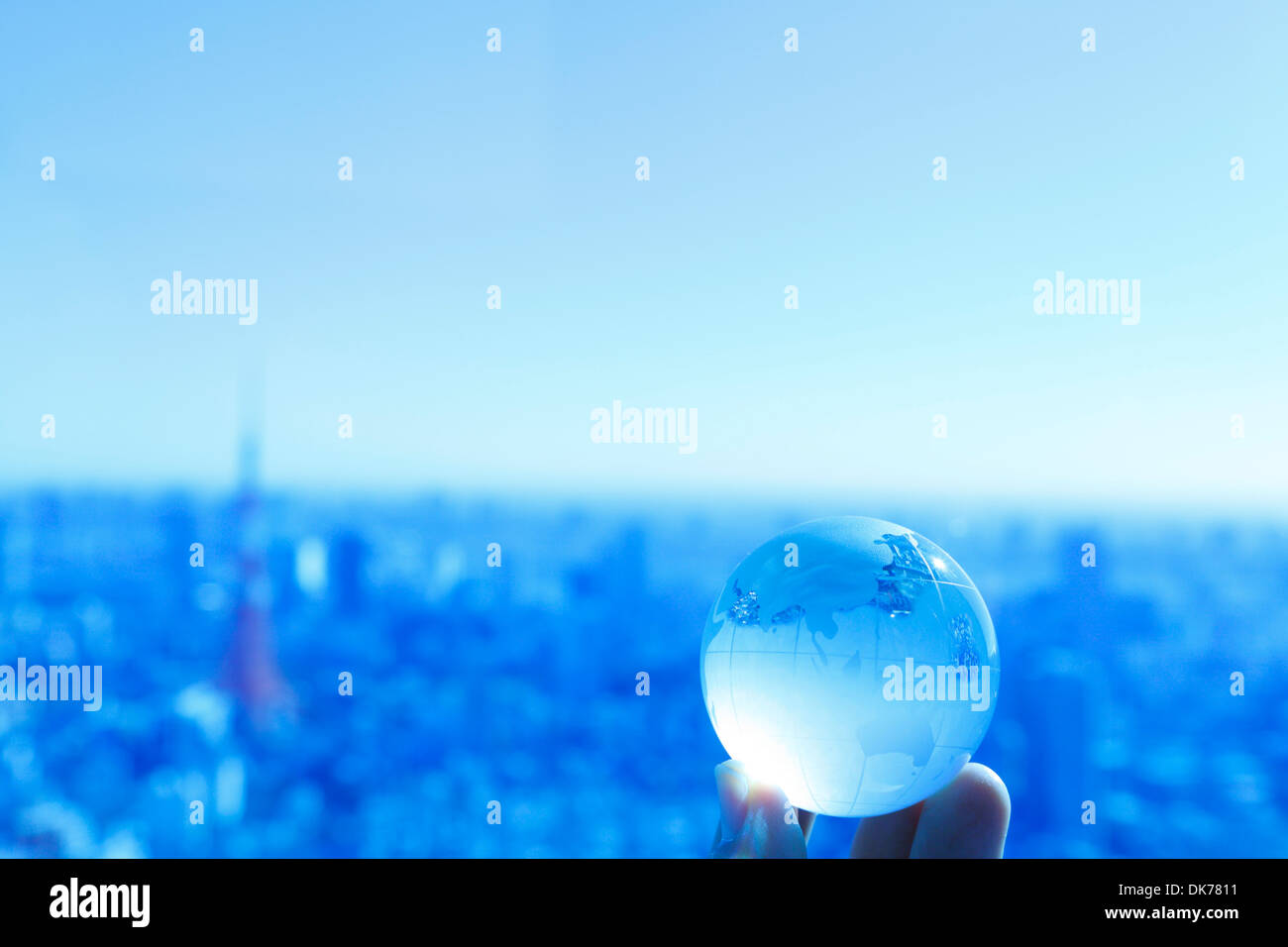 Glass earth globe Stock Photo - Alamy
