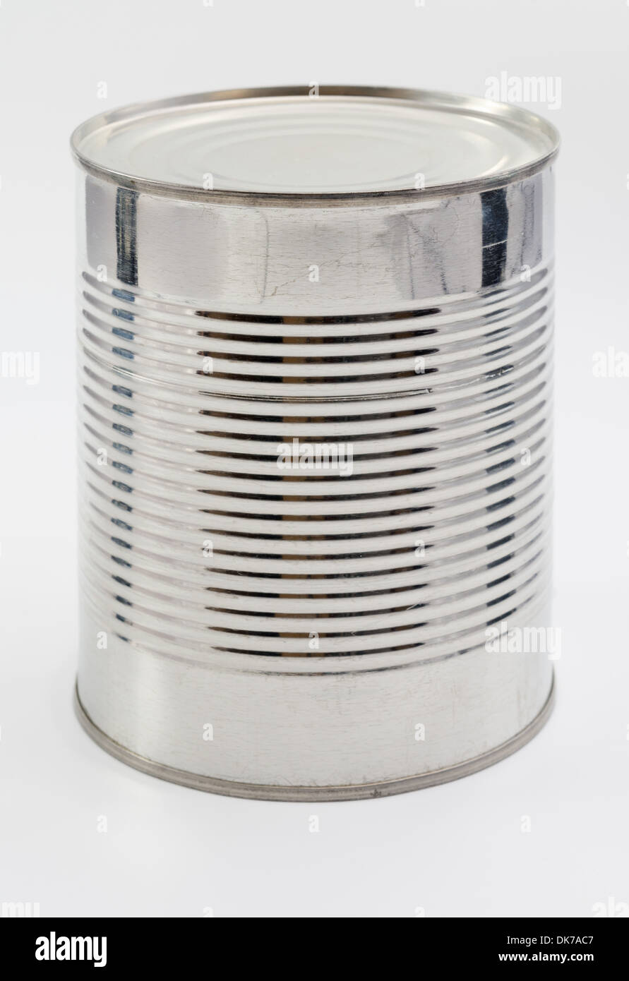 A mysterious can, with no label, isolated on a white background Stock ...