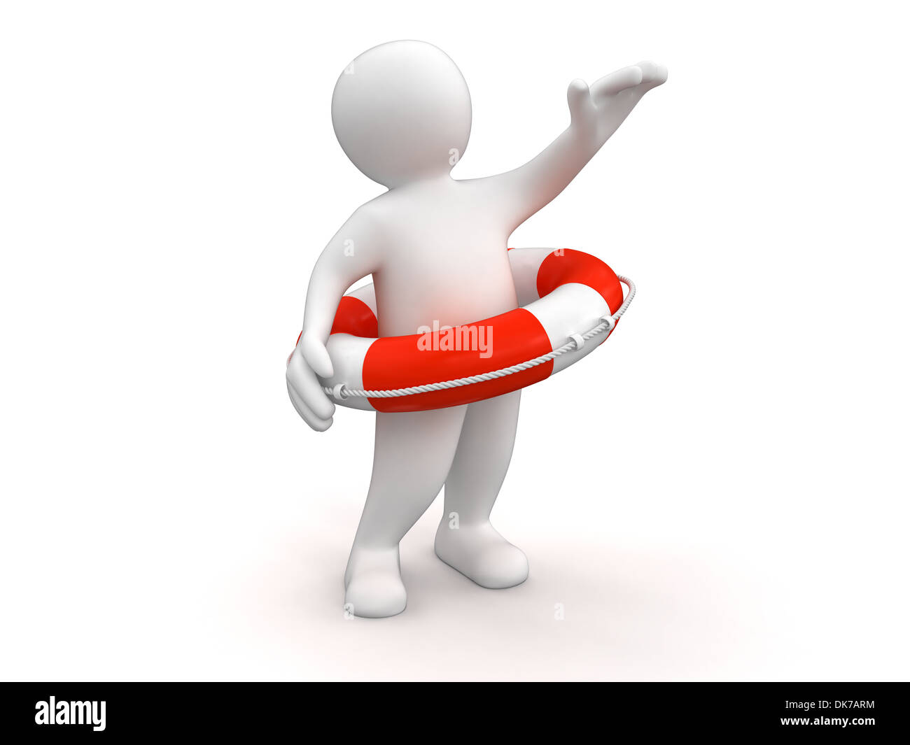 Man with Lifebuoy (clipping path included Stock Photo - Alamy