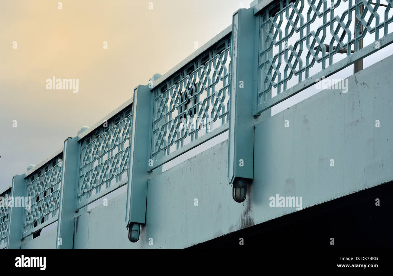 Blue fence guardrail hi-res stock photography and images - Alamy