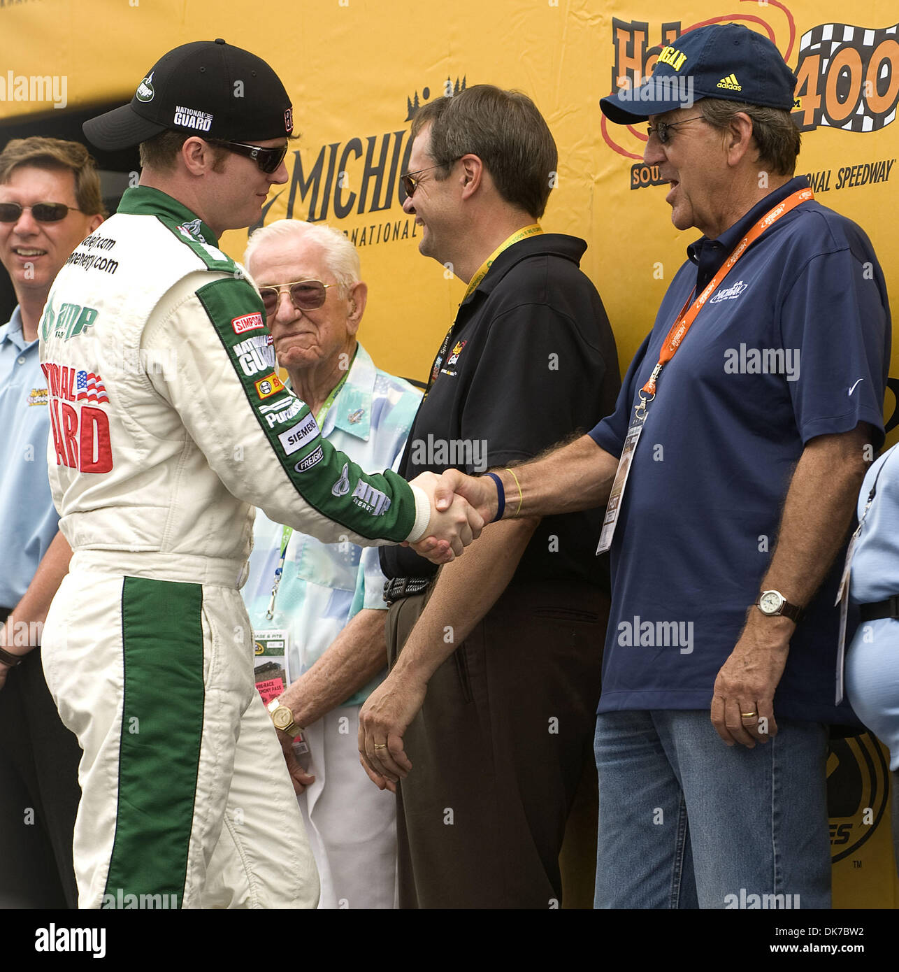 June 19, 2011 - Brooklyn, Michigan, U.S - Dale Earnhardt Jr shakes ...