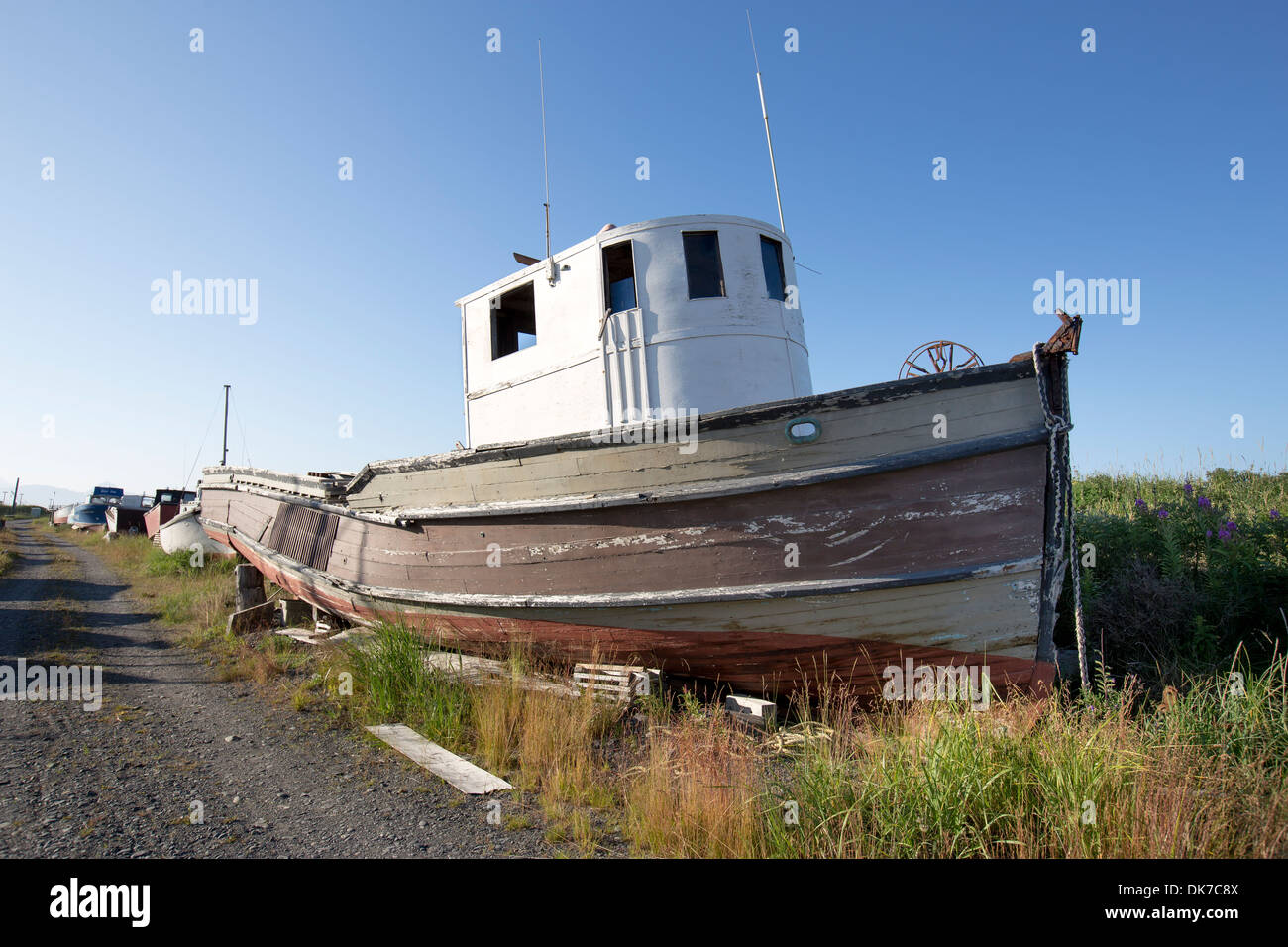 An old boat, Homer Spit in Alaska, USA Stock Photo - Alamy