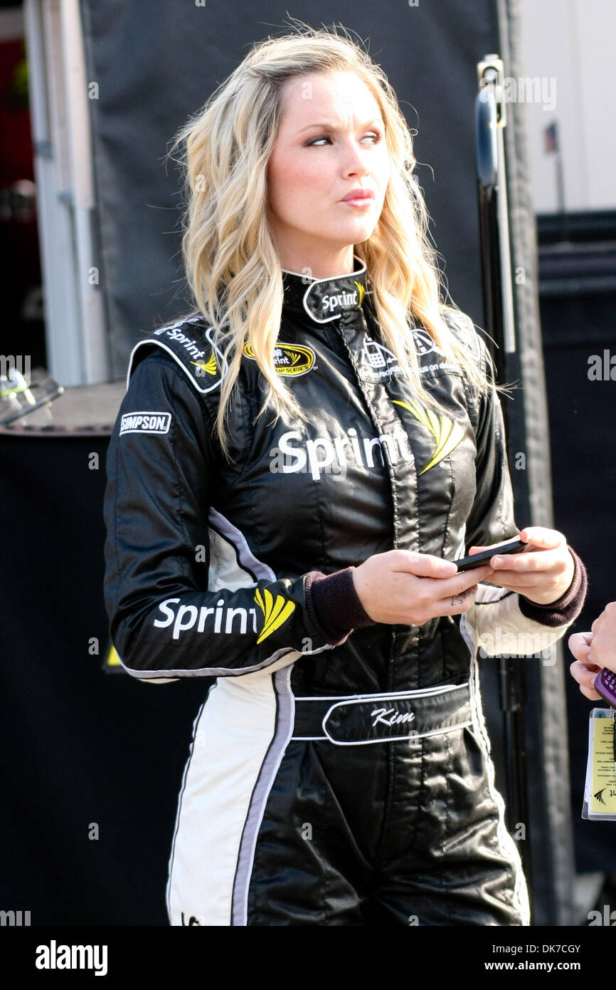 June 19, 2011 - Brooklyn, Michigan, U.S - Sprint Cup girl Kim does some ...