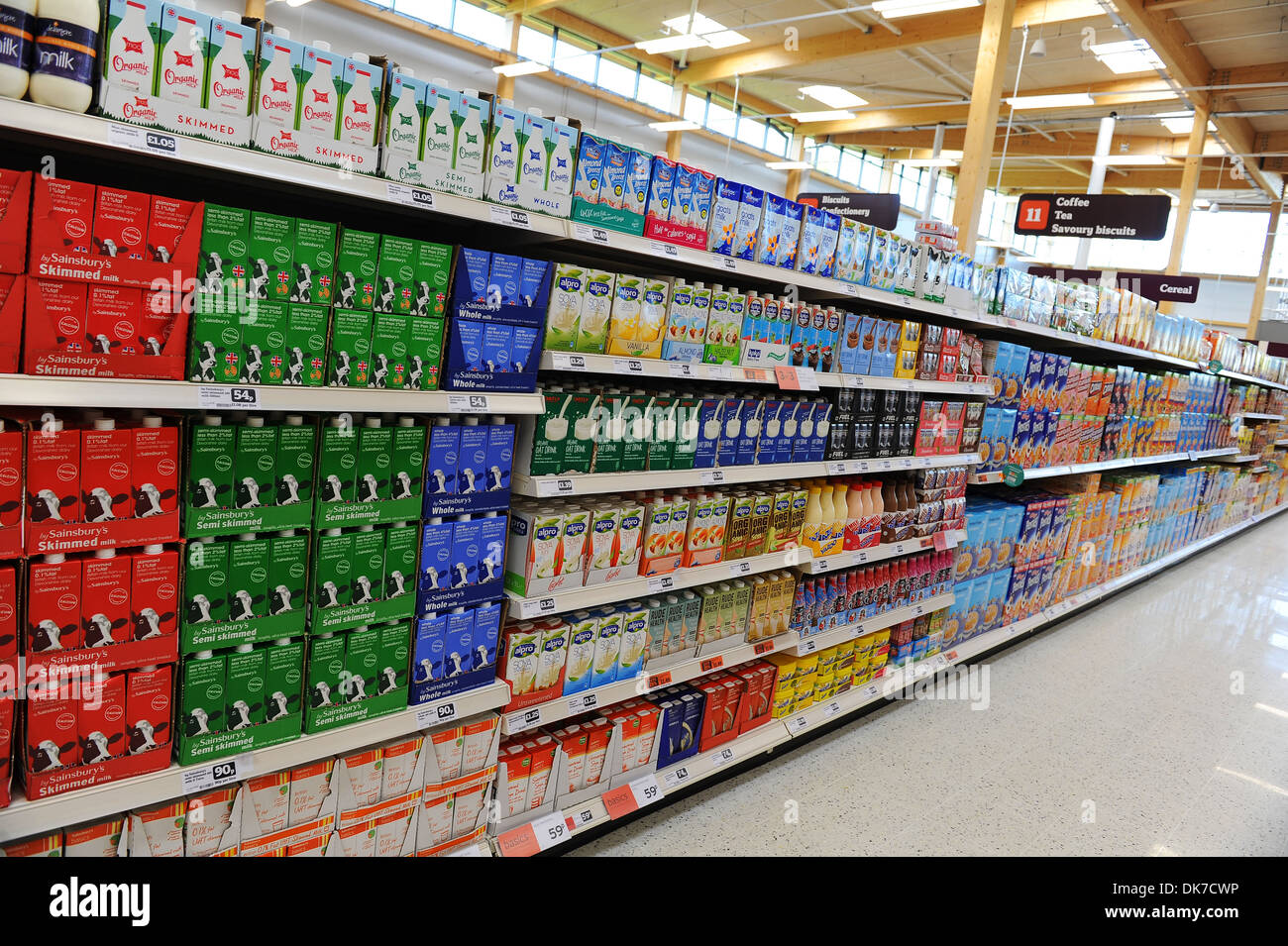 Supermarket interior showing , Britain, UK Stock Photo - Alamy