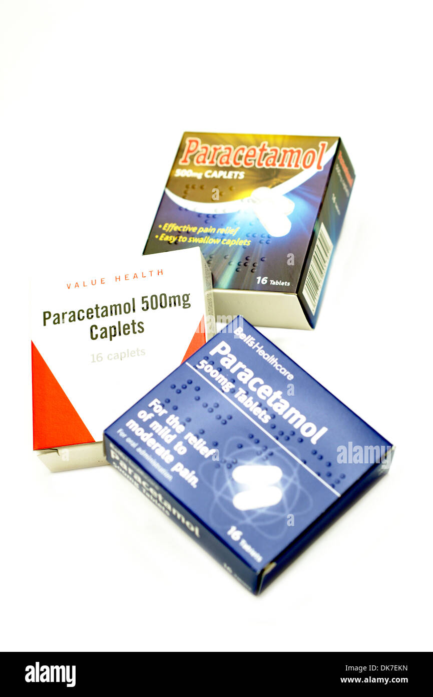 Generic packs of paracetamol tablets for the relief of mild to moderate ...