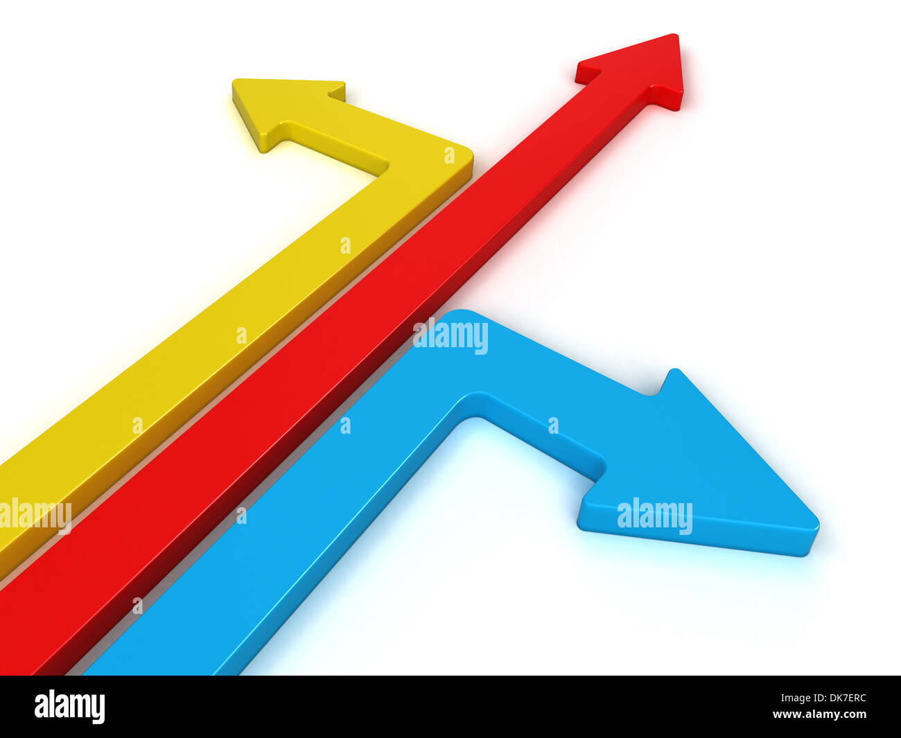 Arrows in three directions Stock Photo - Alamy