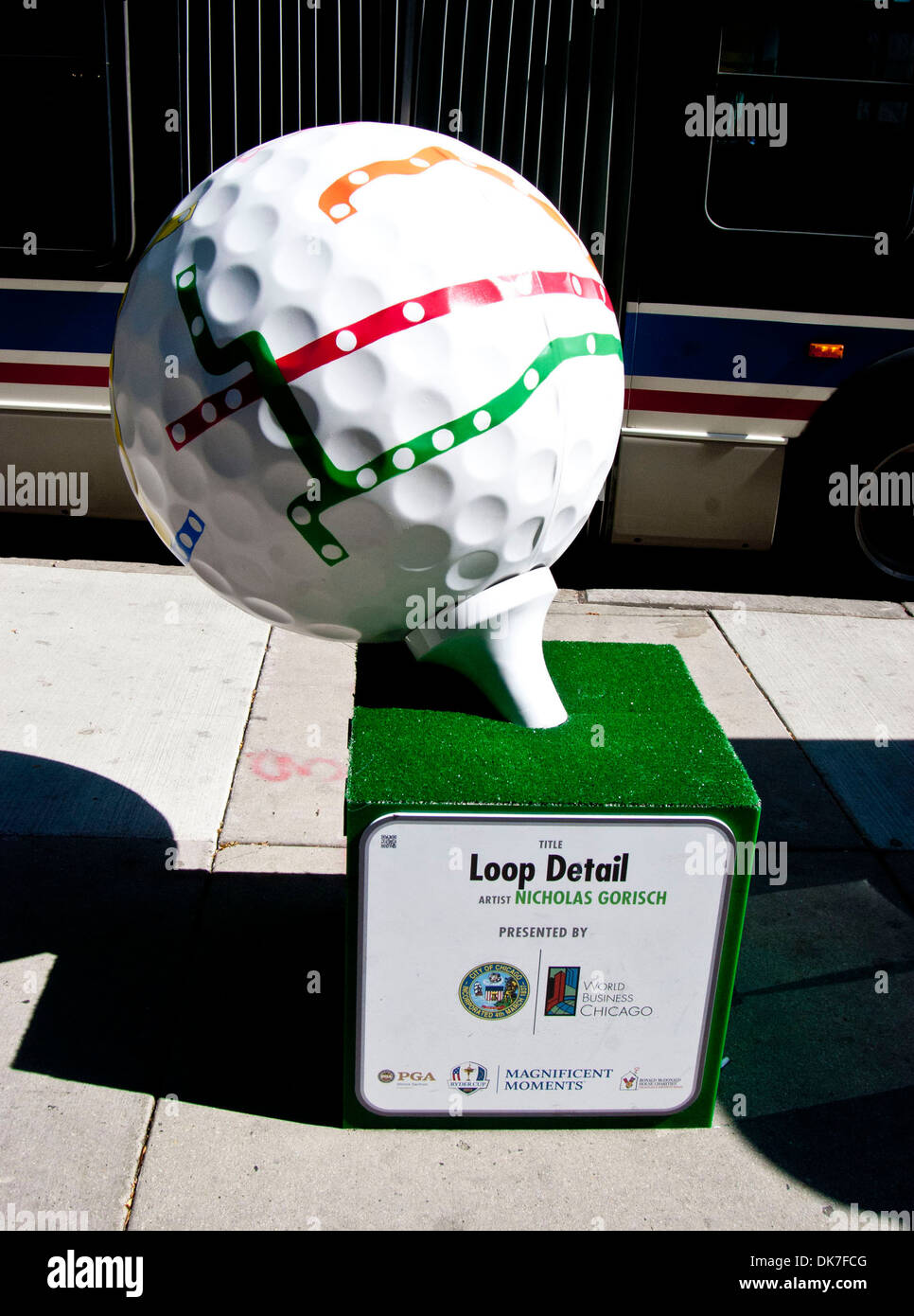 Loop Detail A series of giant golf balls on display in Chicago’s ...