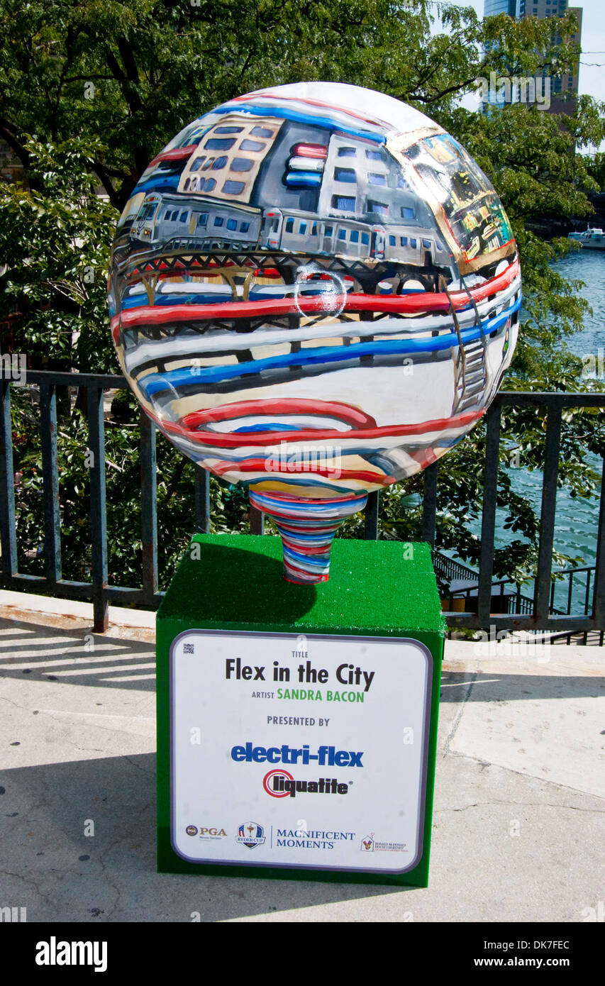 Flex in City A series of giant golf balls on display in Chicago’s ...