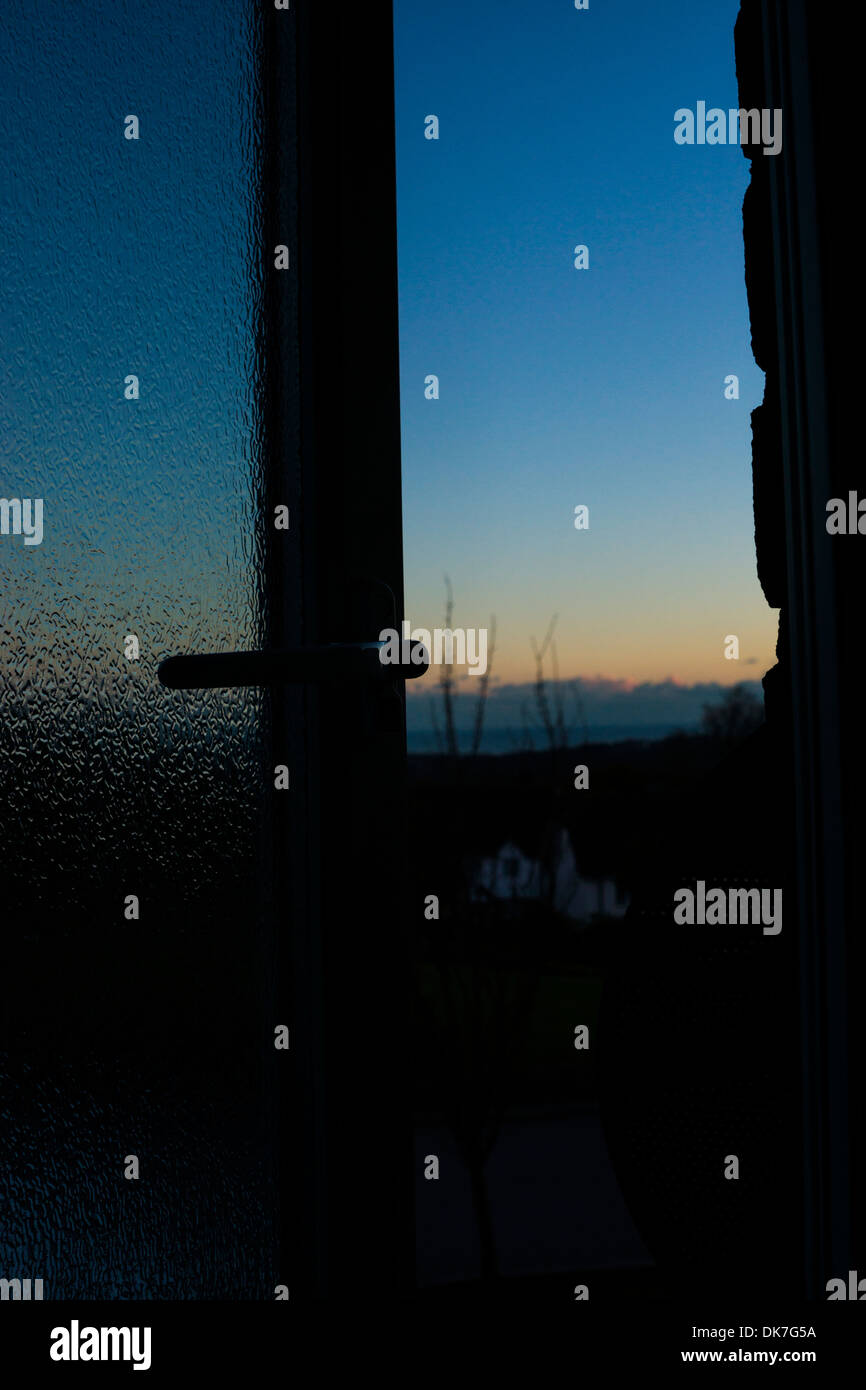 bathroom window open sunset clouds dawn Stock Photo - Alamy