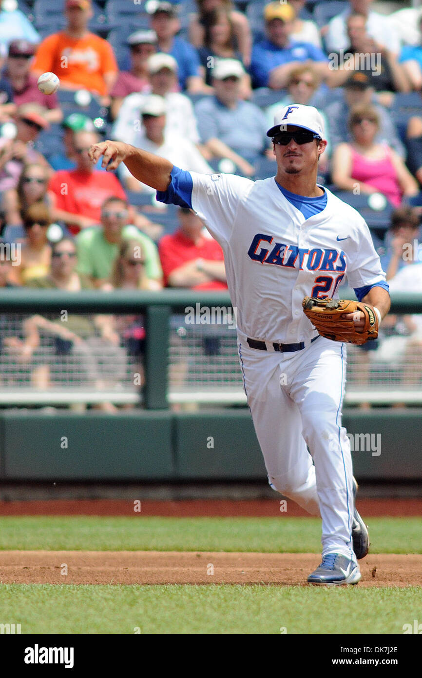 June 24, 2011 - Omaha, Nebraska, U.S - Josh Adams (2) fires to first ...