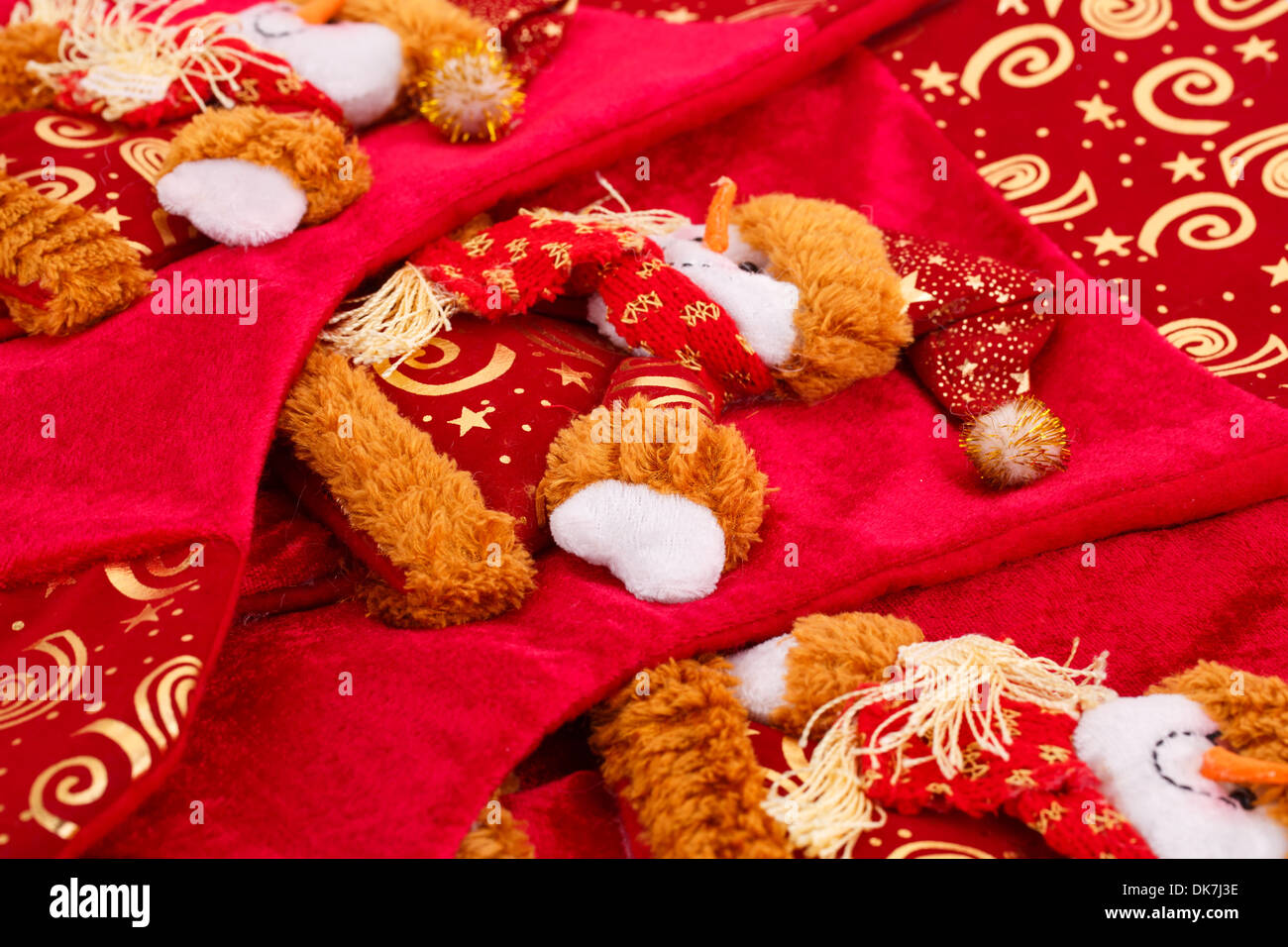 Christmas fabric patten closeup image Stock Photo - Alamy