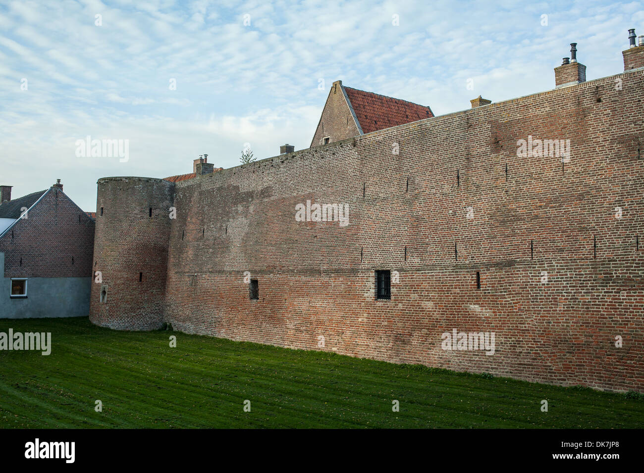 Medieval fortified wall in the Dutch town of Elburg Stock Photo - Alamy