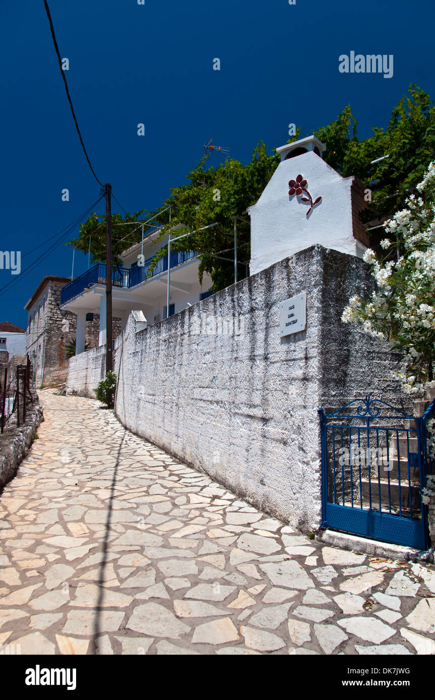 The Greek town of Vathi on the Ionian island of Meganisi Stock Photo ...