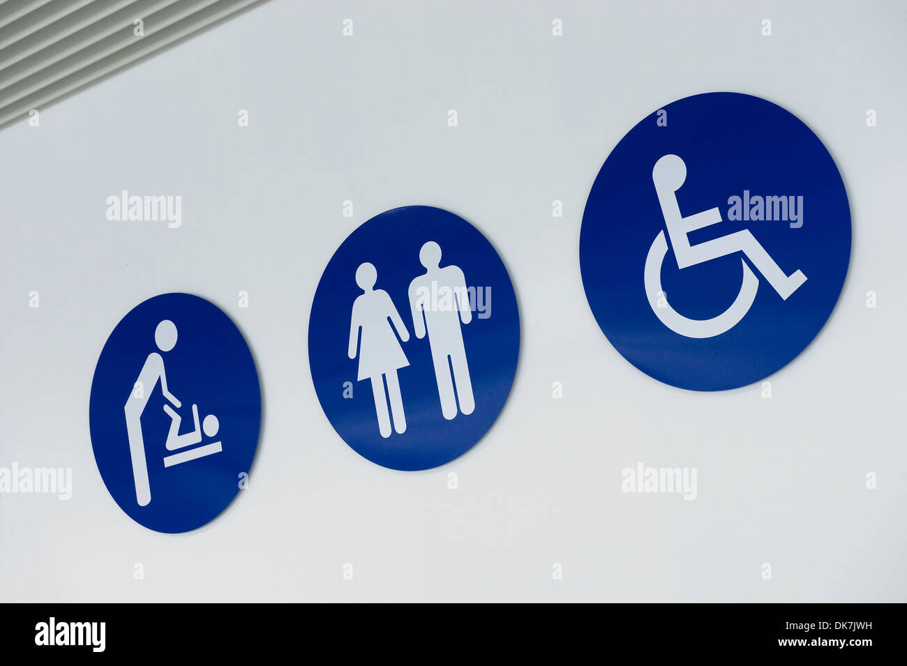 Modern toilet signs in Portsmouth International Port Terminal building ...