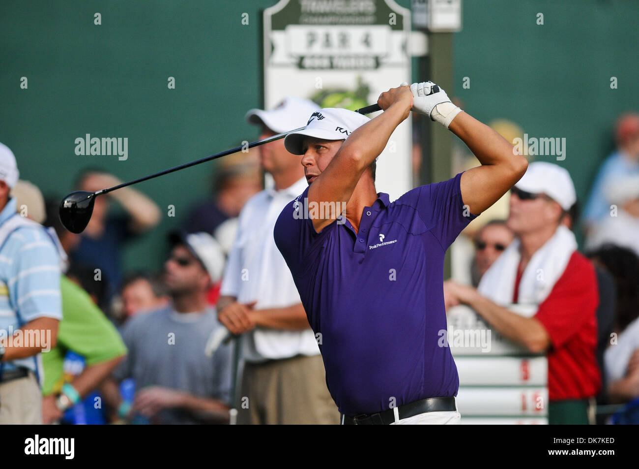 June 25, 2011 - Cromwell, Connecticut, U.S - Fredrik Jacobson hits his ...