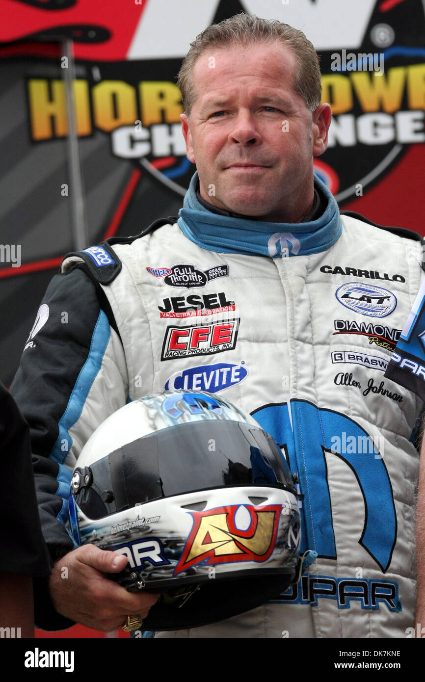 June 25, 2011 - Norwalk, Ohio, U.S - Allen Johnson holds his helmet ...