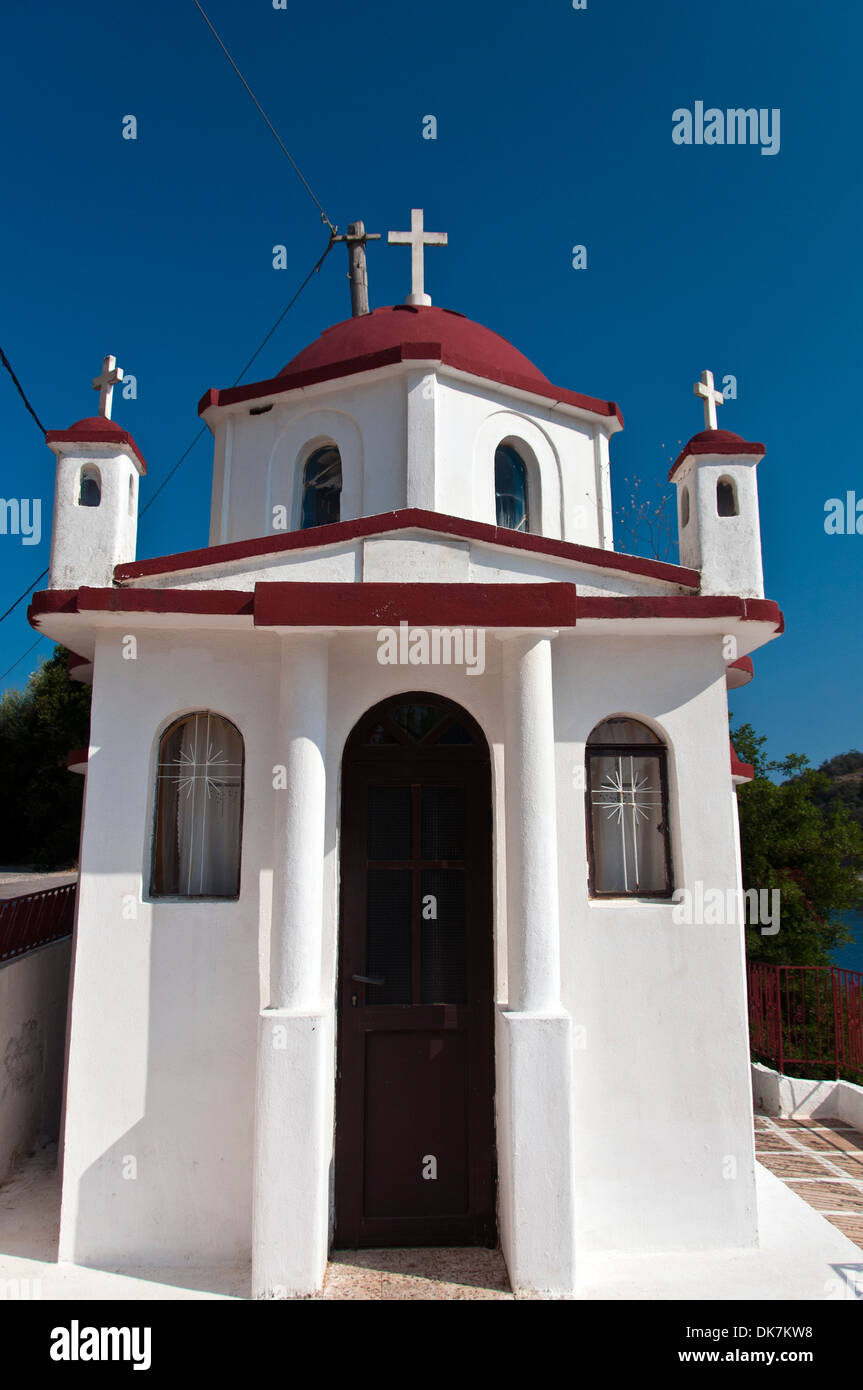 The Greek town of Vathi on the Ionian island of Meganisi Stock Photo ...