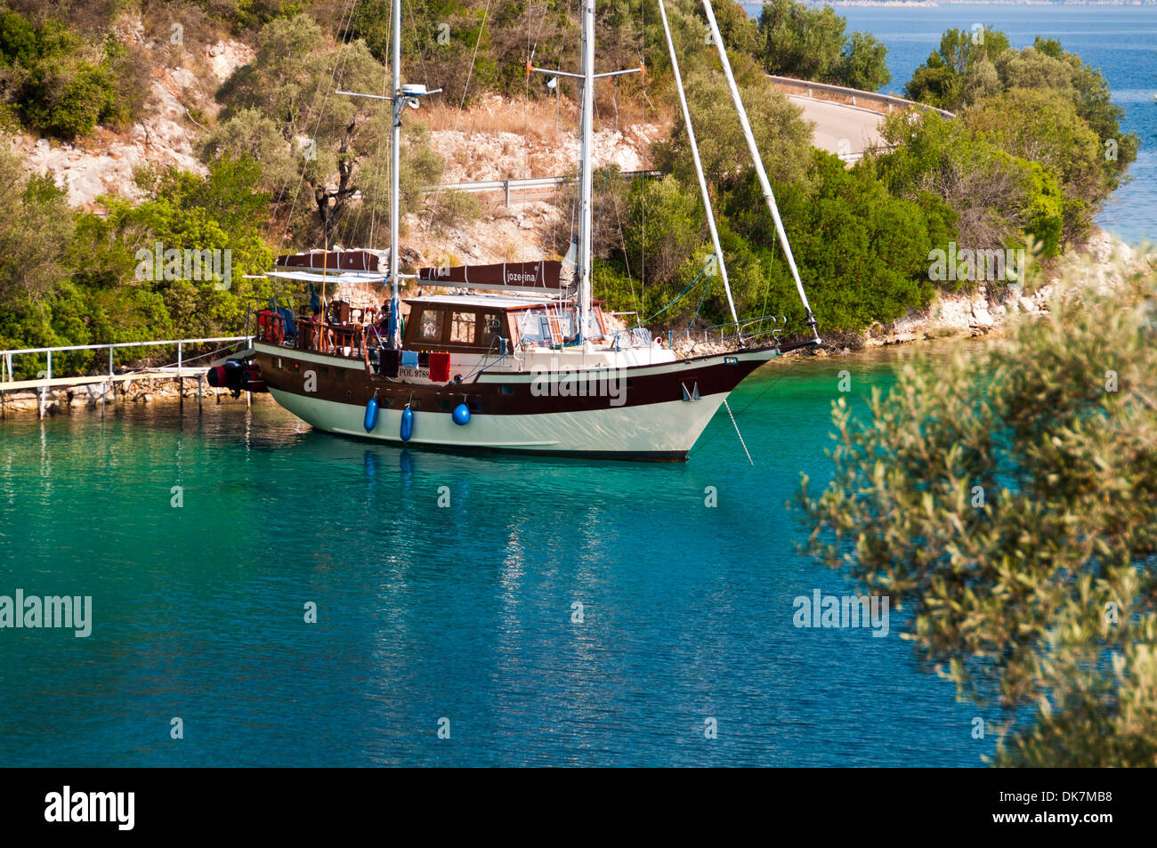 The Greek town of Vathi on the Ionian island of Meganisi Stock Photo ...