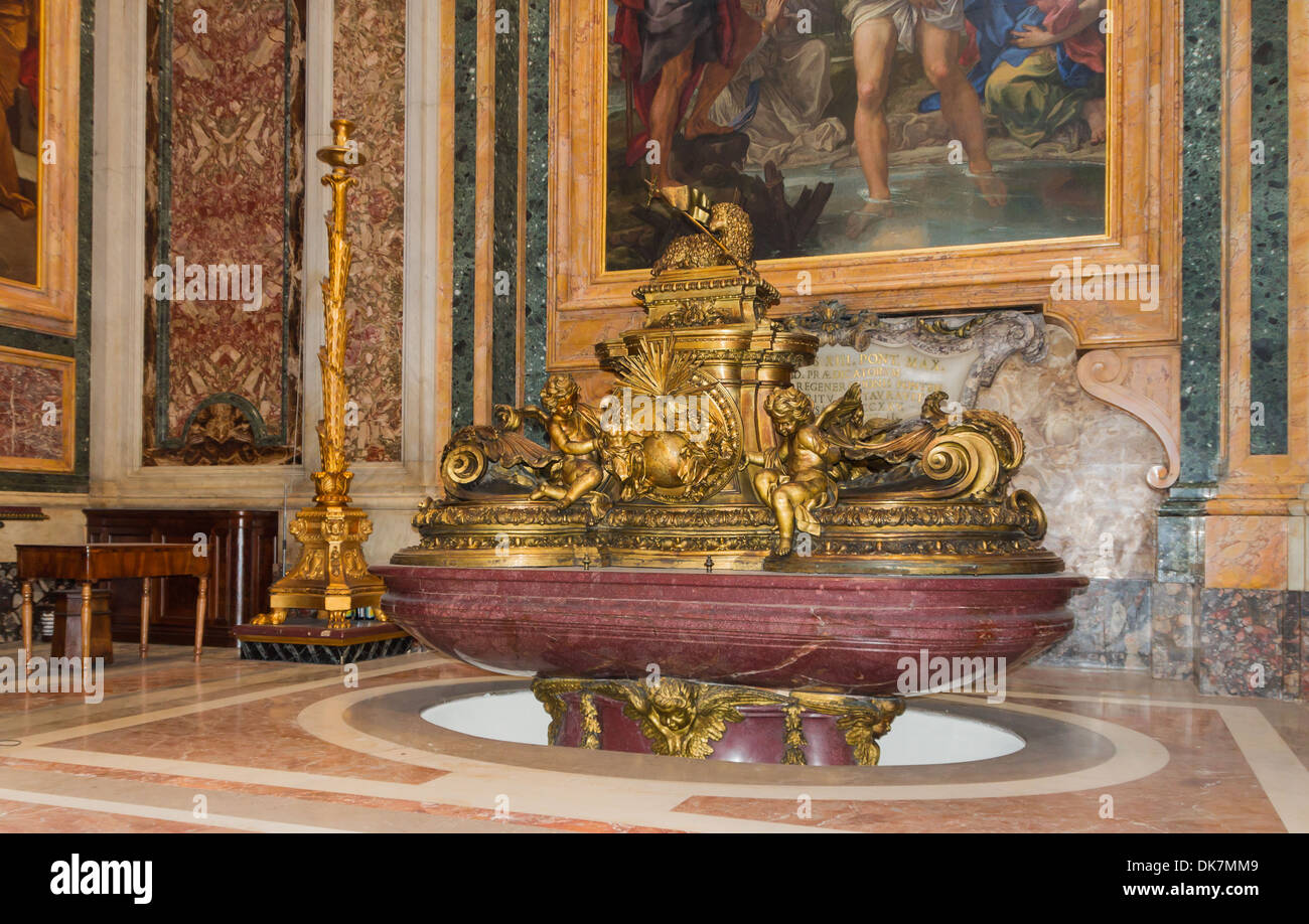 Baptismal fonts in the Saint Peter's Basilica. Vatican City Stock Photo ...