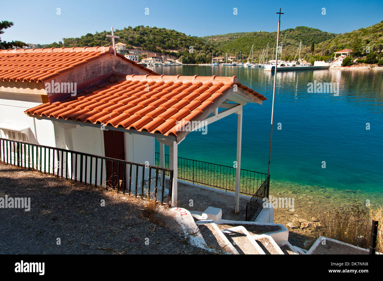 The Greek town of Vathi on the Ionian island of Meganisi Stock Photo ...