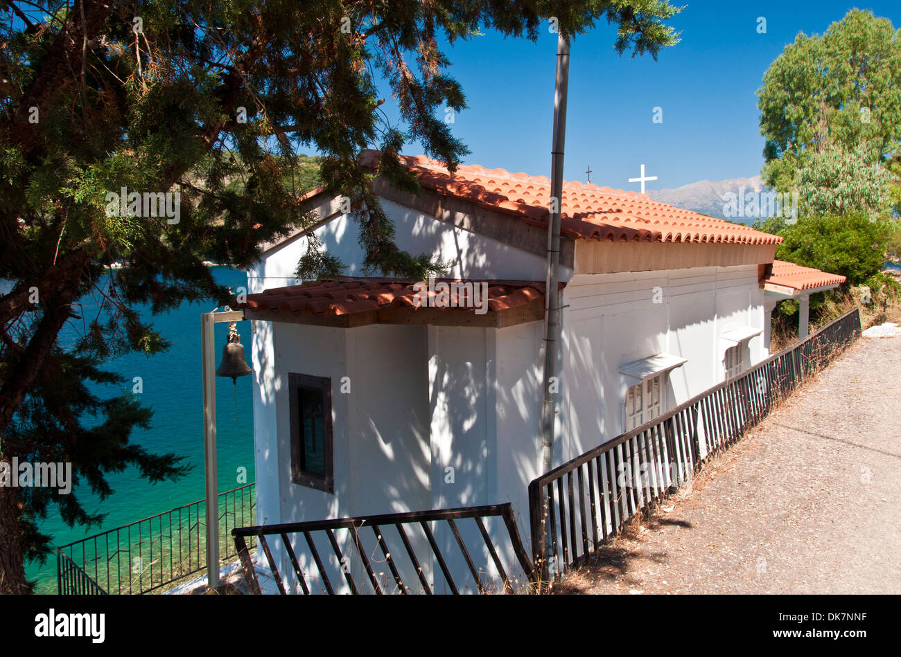 The Greek town of Vathi on the Ionian island of Meganisi Stock Photo ...