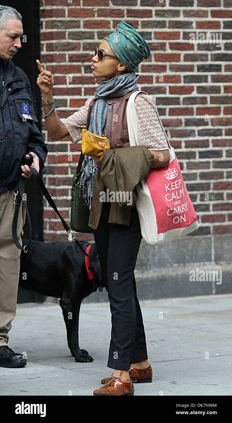 Esperanza Spalding Celebrities arrive at Ed Sullivan Theater for 'The ...