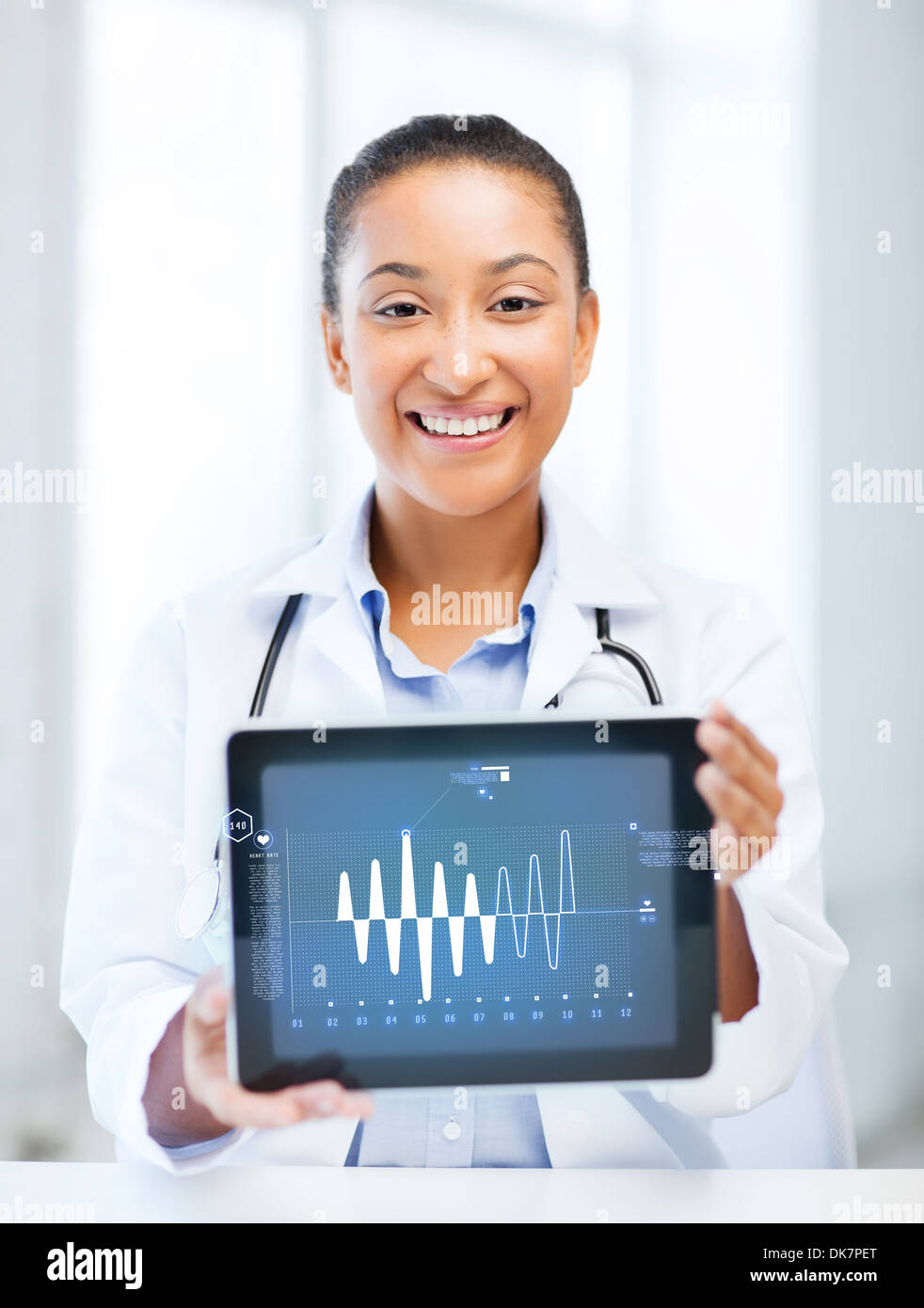 African american doctor showing tablet hi-res stock photography and ...
