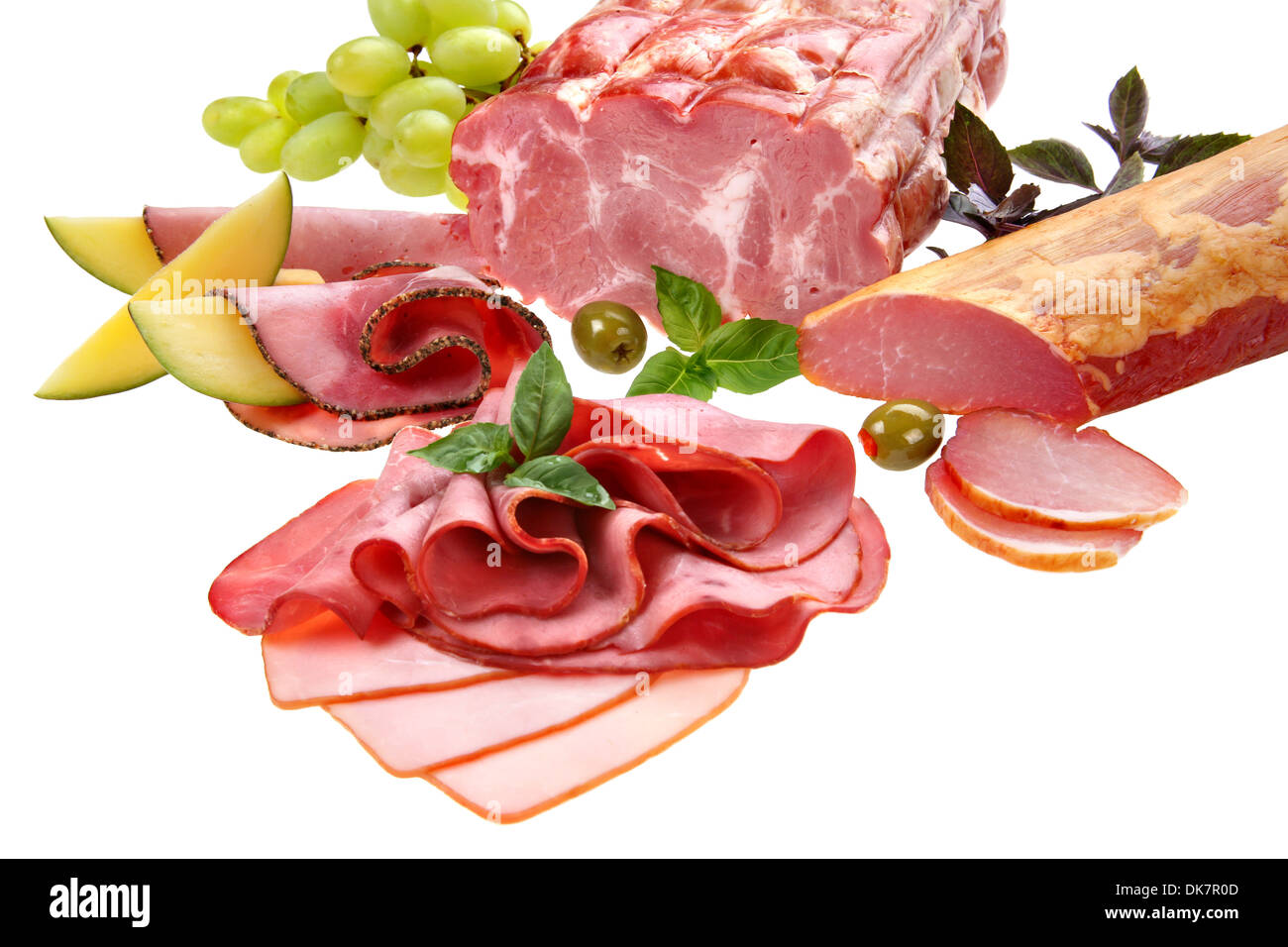 Beautiful sliced food arrangement Stock Photo - Alamy
