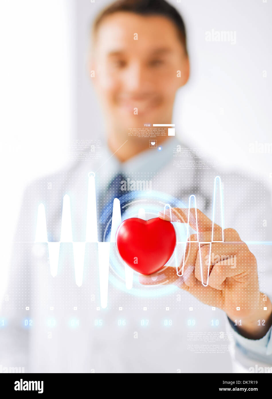 male doctor with heart and cardiogram Stock Photo - Alamy