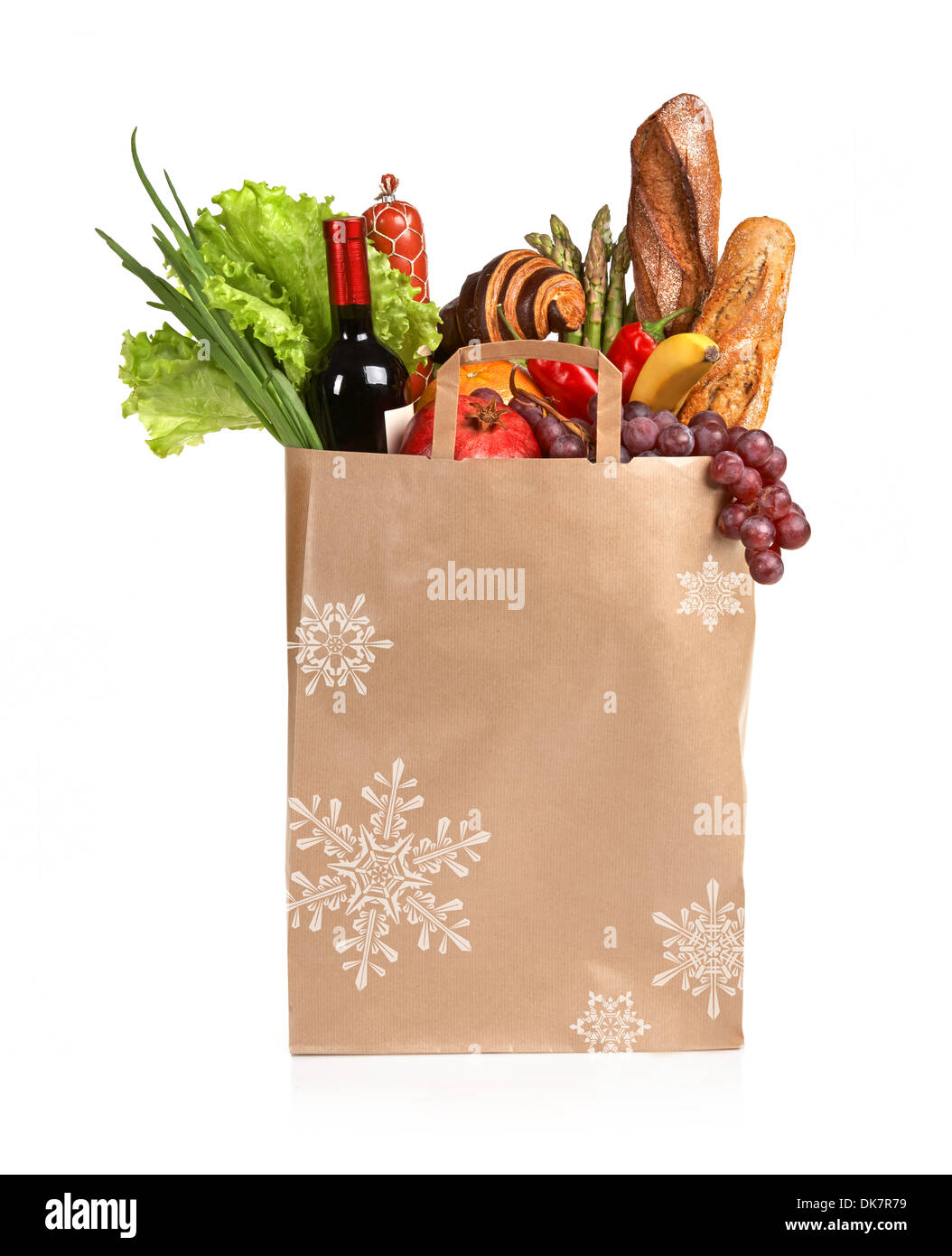 A paper bag full of groceries Stock Photo - Alamy