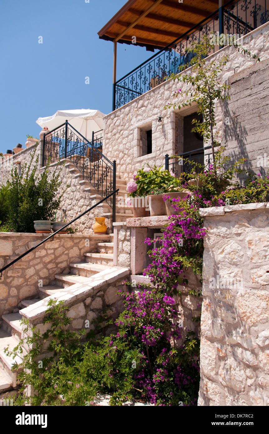 The Greek town of Vathi on the Ionian island of Meganisi Stock Photo ...