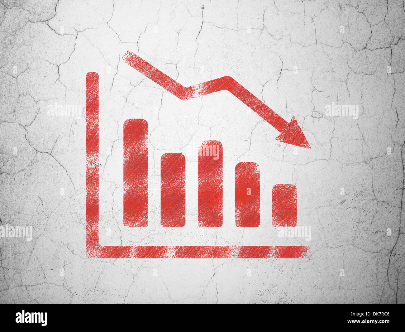 Marketing concept: Decline Graph on wall background Stock Photo - Alamy