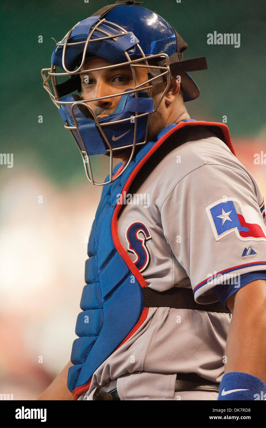 June 28, 2011 - Houston, Texas, U.S - Texas Ranger Catcher Yorvit ...